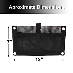 Jezero Multi-Use Durable Accessory/Auxiliary Mesh Pouch for Use in Kayaking, Boating, Vehicle and Much More, 12-Inches x 7-Inches, Black