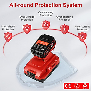 KOOMICY 2Pack 18V 6.0Ah Batteries Replacement for Milwaukee M-18 Battery and 1 Charger Set