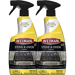 Weiman Heavy Duty Stove and Oven Cleaner and Degreaser for Glass, Ceramic Cooktops, BBQ grill grates - 2 Pack, 24 Oz