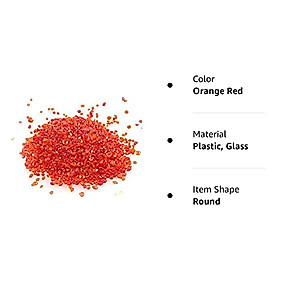 Reflective Tempered High Luster Fire Glass, Glass Gravel Marbles,Fire Glass Rocks Pebbles,Vase Fillers Glass Beads for Aquarium Garden Decoration 3-6mm 305g/10.75oz/0.67lbs (Orange Red)