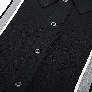 PJ PAUL JONES Men's Modern/Fitted, Black, Large