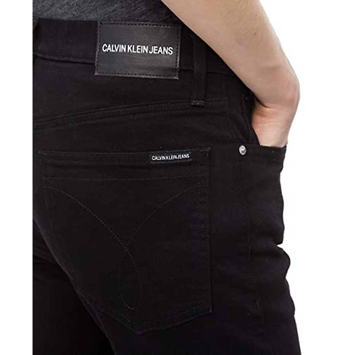 Calvin Klein Men Skinny Fit Jeans, Black, 32W x 30L