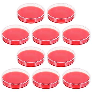 Baluue 10pcs Plastic Petri Dishes, Nutrient Agar Plate Sciences Nutrient Agar Petri Dishes Biological Dish Science Project Kit Supplies for Mushroom Petri Projects Red