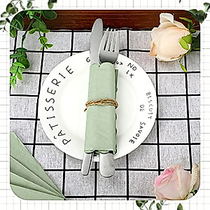 100 Pcs Scalloped Edged Cocktail Napkins Sage Green Square 3 Ply Paper Napkins Disposable Scalloped Napkins for Birthday Wedding Party, 5 x 5 Inch Folded