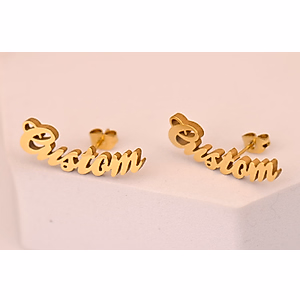 Fuck Personalized Name Stud Earrings Customized Any Name Studs Mother Day Christmas Gift Jewelry for Women