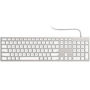 All-Aluminum Wired Keyboard for Apple Mac OS,Plug-n-Play Cable Connection in USB-A+C Port,Full Size USB Keyboard with Numeric Keypad for iMac/Mac Mini or MacBook Pro/Air Laptop