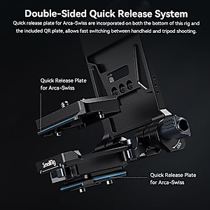 SmallRig V-Mount Battery Plate, V Lock Battery Mounting Plate with Double Quick Release Plate for Arca-Swiss, L-Shape Compact & Foldable V Mount Battery Plate for DSLR Camera, Gimbals & Tripod - 4064B