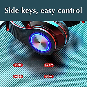 Head-Mounted Folding Wireles Bluetooth Headset - 7-Color Gradient Aperture Built in Mic Wireless Bluetooth 5.0 Headphone - Hi-Fi Stereo Wireless Stereo Headsets for Outdoor Sports