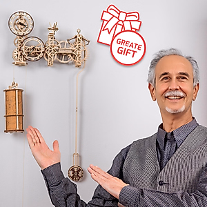 WOODEN.CITY 3D Puzzles for Adults - Steampunk Mechanical 3D Clock Puzzle - Making Kit - Wooden Clock Puzzle Model Kits for Adults - Wall Clock Decorative