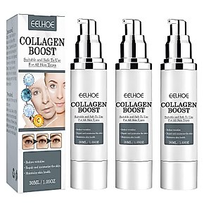 3Pcs EELHOE Collagen Boost Anti Aging Serum, EELHOE Collagen Anti-Wrinkle Cream, Voletas Collagen Boost Anti-Aging Serum