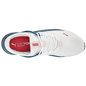PUMA Mens Pacer Future Sneaker, PUMA Mens White-Clyde Royal-for All Time Red, 9