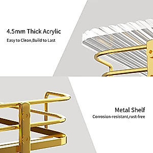 Acliys Bathroom Organizer Countertop 2 Tier Acrylic Bathroom Counter Organizer Perfume Organizer Vanity Organizer Skincare Organizers Kitchen Countertop Organizer(Gold, Clear)
