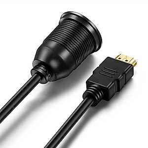 ICESPRING HDMI Panel Flush Mount Cable - 1 Meter 3ft HDMI Extension Dash Flush Panel Mount Cable for Car, Boat and Motorcycle