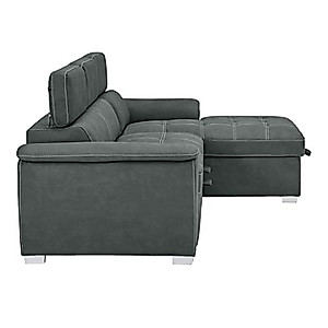 Homelegance Ferriday 98" x 66" Sectional Sleeper with Storage, Gray