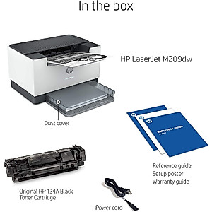 HP Laserjet M209dw Single-Function Wireless Monochrome Laser Printer - Print only - 30 ppm, 600 x 600 dpi, 8.5" x 14" Legal, Auto Duplex Printing, USB, WiFi, Ethernet, Cbmou External Webcam (Renewed)