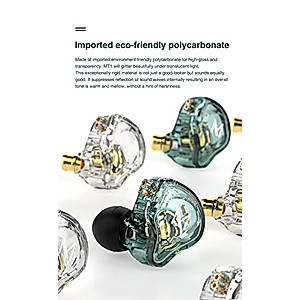 FEDAI TRN MT1 1DD HiFi Earphone Headphone, TRN MT1 in-Ear Earbud with New 10mm Composite Magnetic Dynamic Driver Over Ear Headset with Detachable C Pin 0.75MM Cable(No mic,Black)