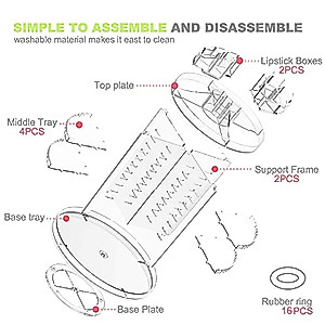 Boxalls Makeup Organizer Rotating,8-Layer Large Capacity Cosmetics Organizer,360 Adjustable Spinning Makeup Stand, Skincare Clear Makeup Carousel for Vanity Countertop -Plus Size