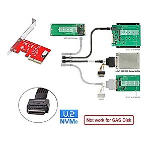 NFHK PCI-E 3.0 Express 4.0 x4 to Oculink Internal SFF-8612 SFF-8611 Host Adapter for PCIe SSD with Bracket