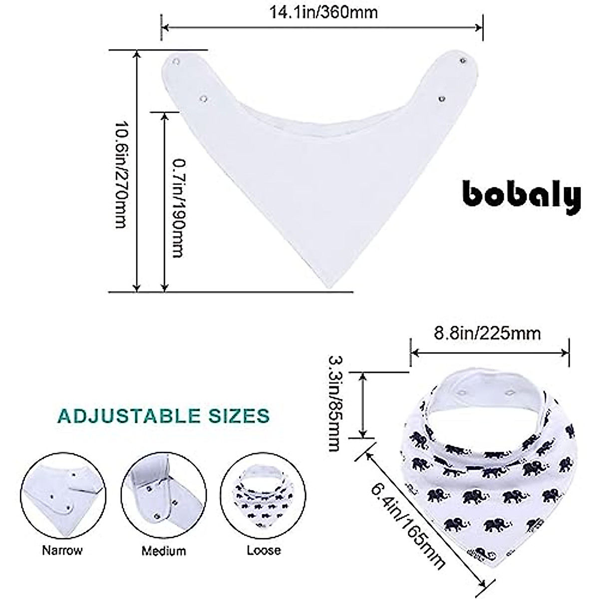 Bobaly Baby Infant Bandana Bibs with Teether (6-Pack Flower Set)