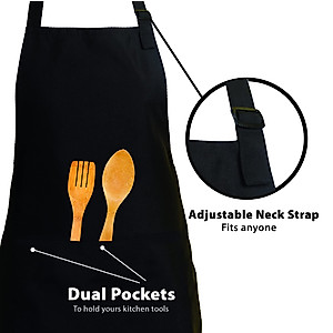 Custom Aprons for Women with Pockets, Mother Day Gift for Mom, Grandma, Personalized Kitchen Gifts for Mom, Grandma, Mother, Women, Wife, Aprons for Cooking, Unique Cute Design Aprons with Custom Name