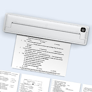 SENECESLI Portable Printer, 200DPI Compact Mobile Printers 90 Sheets Continuous Printing with APP Control for Home Travel