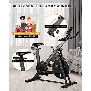 OVICX Indoor Cycling Bike Stationary Bike with Magnetic Resistance Indoor Cycling Bike Exercise Bikes Fully Adjustable Comfortable Seat and Handlebar for Home