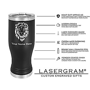 LaserGram 14oz Vacuum Insulated Pilsner Mug, RD Registered Dietitian, Personalized Engraving Included (Black)