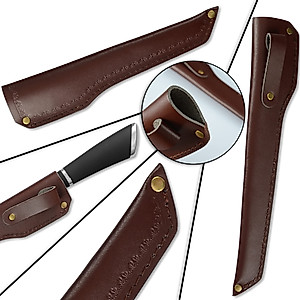 XYJ 3pcs/set Leather Knife Sheath For 6 7 8 Inch Fish Filleting Knives Blade Guards Protector With Belt Loop Universal Carry Knife Sleeves