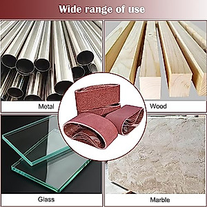 Sackorange 18 PCS 2-1/2 x 16 Inch Abrasive Sanding Belts - 3 Each of 60 80 120 150 240 400 Grit Aluminum Oxide Clothed Backing Sander Belts For Sanding Wood-Working,Metal and Paint (2.5" x 16")