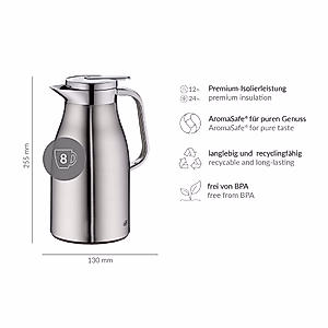 ALFI Skyline Thermos Flask, 1 Litre, Matte Stainless Steel