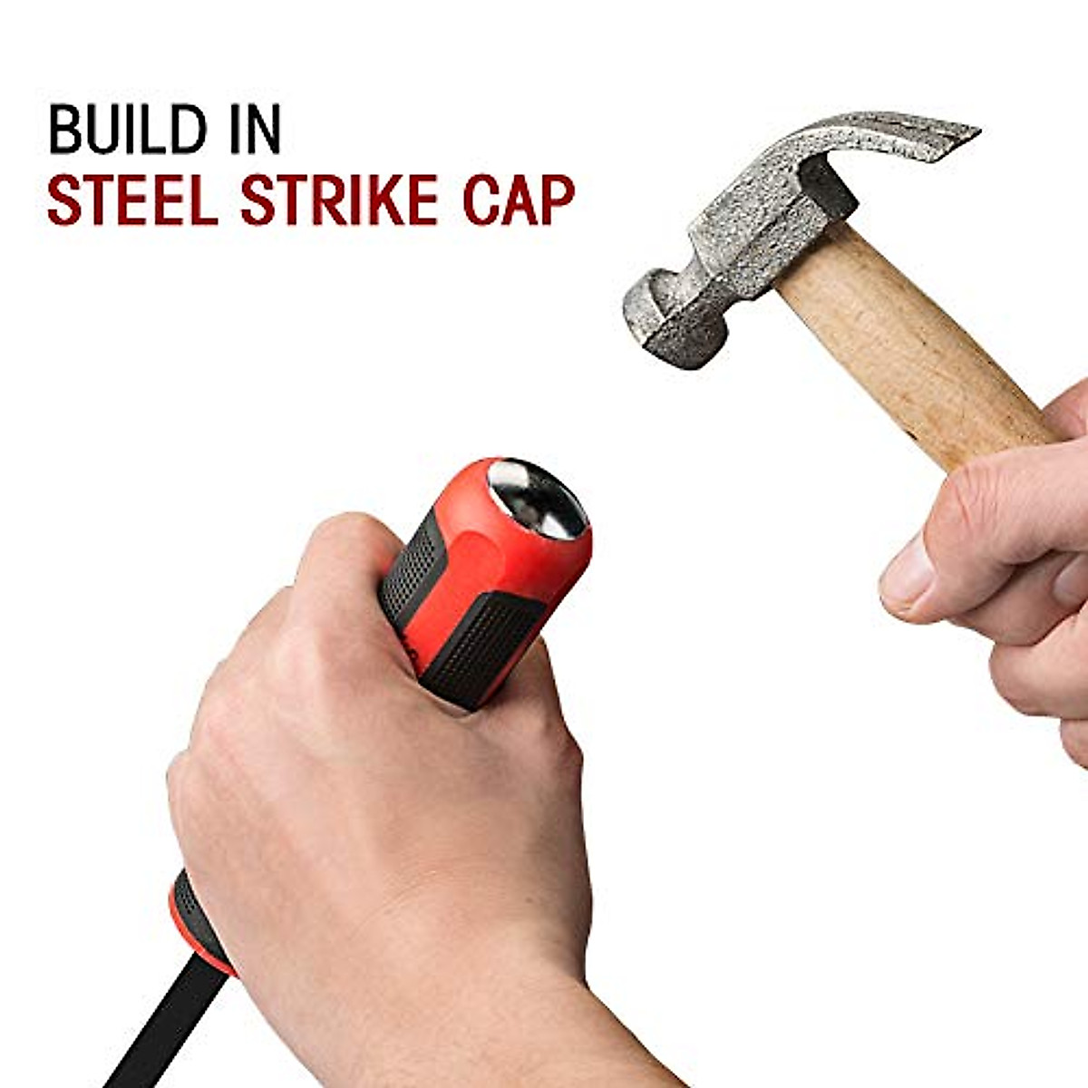 RIMKOLO Pry Bar Set, 5-Piece Heavy Duty Pry Bars with Thicker Strike Caps, Mechanic Hand Tools for Automotive, Demolition, Nail Puller, Crowbar