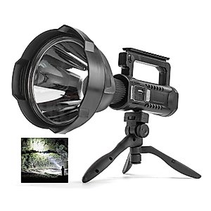 Rechargeable Spotlight, Super Bright 200000 Lumens Led Spot Lights Flashlight 8000 mAh Large Handheld Searchlight Long Lasting for Outdoor Hunting Boating Camping