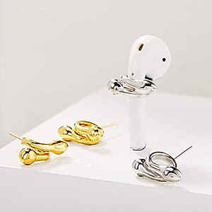 EZICOK Compatible with Apple AirPods Pro Anti-Lost Earrings Fashion Ear Hook AirPods 2 1 Anti-Drop Sports Ear Clip Wireless Earphones Headphones Earbud Headset Accessories - Gold Snake-Shaped