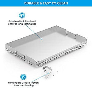 Stanbroil Stainless Steel Flat Top Griddle for Camp Chef 4 Burner Grills, FTG600, FTG900PG, Replacement for FTG600P, Cooking Dimensions: 28" x 17"
