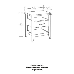 Sauder Summit Station Engineered Wood 1-Drawer Night Stand in Glacier Oak