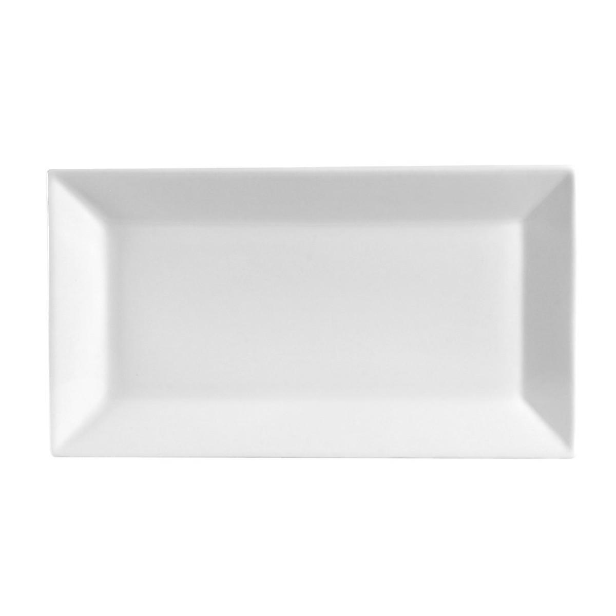 CAC China KSE-13 Kingsquare Porcelain Rectangular Platter, 11-1/2" x 6-1/4", Super White, Box of 12