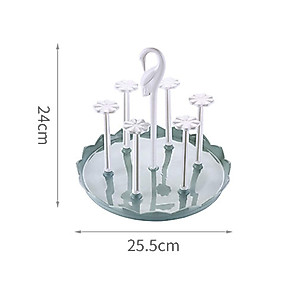 Kitchen Drain Cup Holder Water Bottle Drying Drainer Rack - Swan Head Plastic Drainer Stand Mug/Bottle for Kitchen/Dining/Living Room-Assembled Cup Rack (Blue)