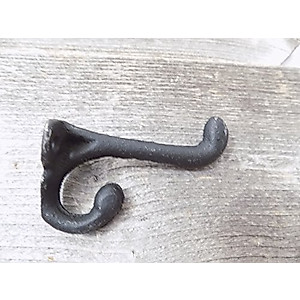 Midwest Craft House 10 Cast Iron Black School Hat Coat Rack Hall Tree Hooks 3 1/4"