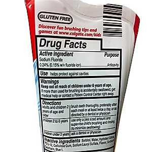 Colgate Anticavity Fluoride Toothpaste Ryan’s Bubble Fruit Ryan’s World 4.6oz Tube