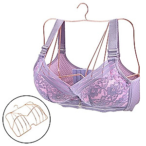 homozy Metal Bra Hangers, Space Saving Anti Deformation Bra Hangers, Small Hangers, Clothes Hangers, Rose Gold/Gold - Rose Golden