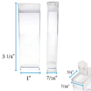 The Beadsmith Clear Plastic Boxes - Rectangle with a Flip Top Cap - 7/16” x 1” x 3-1/4” - Use for Beads, Bath Salts, Wedding & Party Favors, Home or Office Storage - Bag of 100