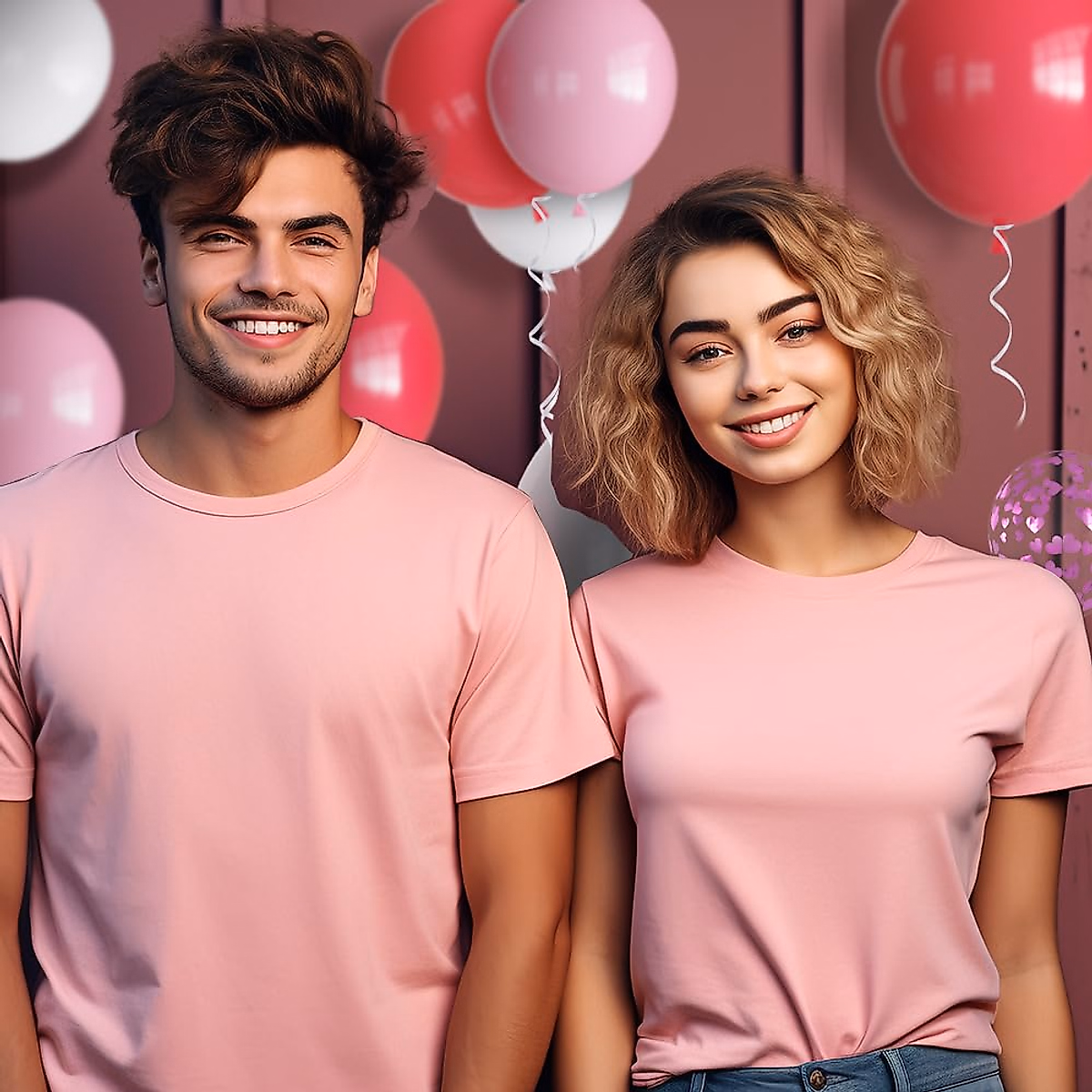 Haolongfa Pink Balloons,60pcs Pink White Balloons Magenta Confetti White Balloon for Girls Theme Birthday Baby Shower Bridal Shower Valentines Day Wedding Party Decorations…