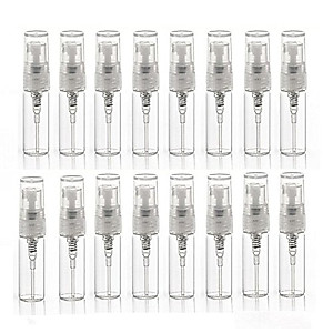 Elfenstal- 10pcs Mini Clear 3ml 1/6OZ Atomizer Fine Mist Empty Glass bottle Spray Refillable Fragrance Perfume Scent Sample Bottle 1pc Clean Cloth for Travel Party Makeup Tool 2pcs free 3ml Pipette