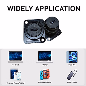 PENGLIN 5PCS USB 3.1 Type C Panel Mount Coupler, USB C Pass Through Connector, Female to Female Bulkhead Extension Adapter