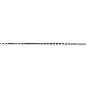 Solid 14k White Gold .7mm Carded Cable Rope Chain Necklace 18"