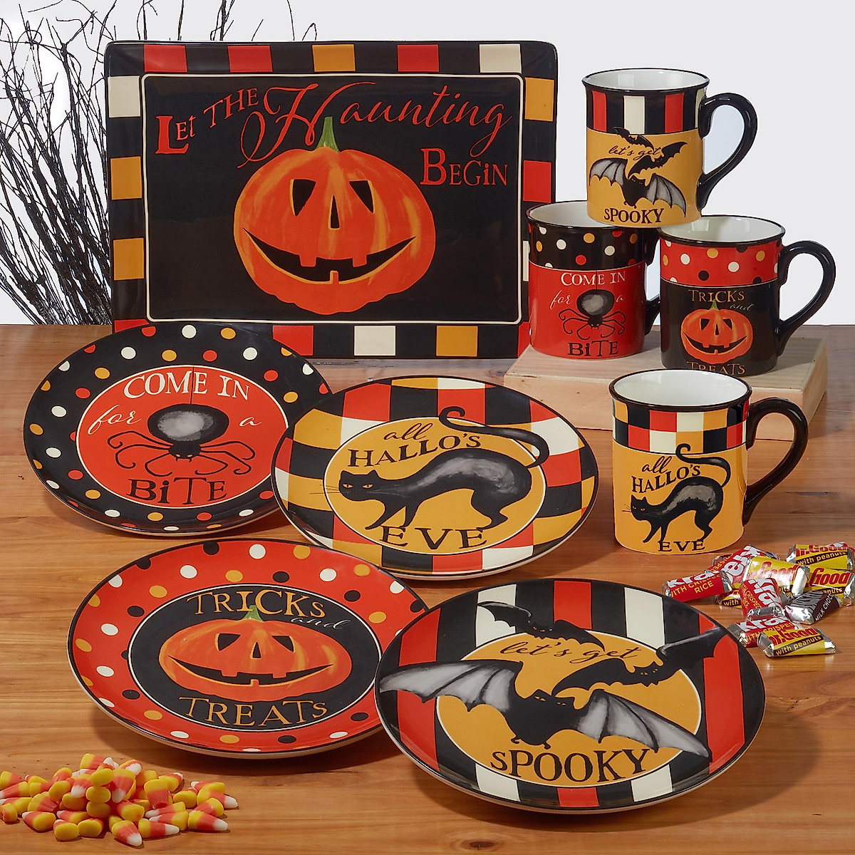 Certified International Spooky Halloween 18 oz. Mug, Set of 4, Multicolor