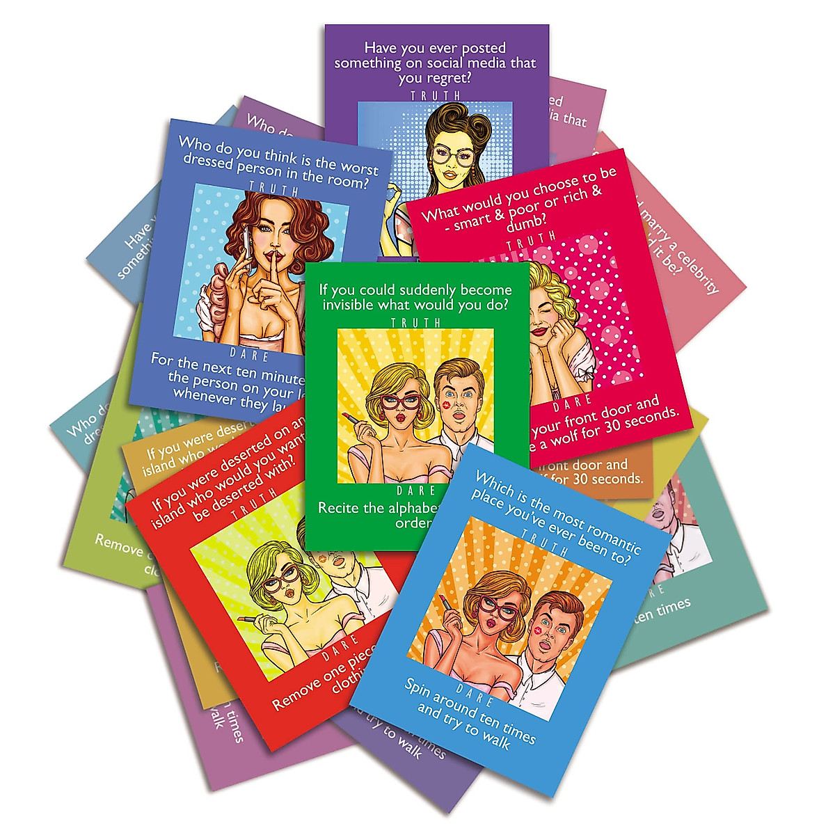 Truth Or Dare: 100 Questions Fun Party Game for Adults or Naughty Gift for Couples with Hilarious Dares and Terrible Truths