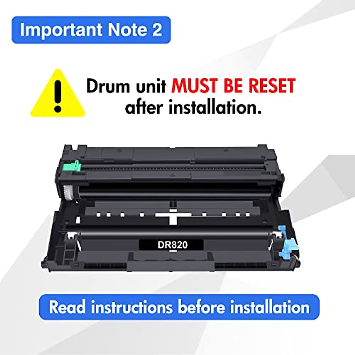 DR820 DR-820 Drum Unit 2-Pack: Compatible Black DR 820 Drum Replacement for Brother HL-L6200DW MFCL5850DW MFC-L5900DW MFC-L6700DW MFC-L5800DW HL-L6400DW HL-L5200DW HL-L5100DN Printer