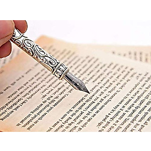 HUAWELL Antique Feather Dip Pen Set | Retro Feather Pen Calligraphy Pen Set Feather Writing Quill Ink Dip Pen Best Holiday Gift (Black)