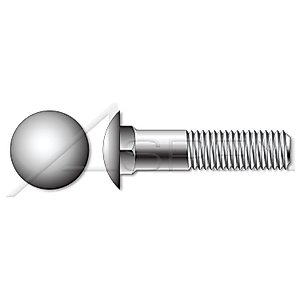 (200 pcs) M5-0.8 X 50mm, DIN 603 / ISO 8677, Metric, Carriage Bolts, Round Head, Square Neck, A2 Stainless Steel